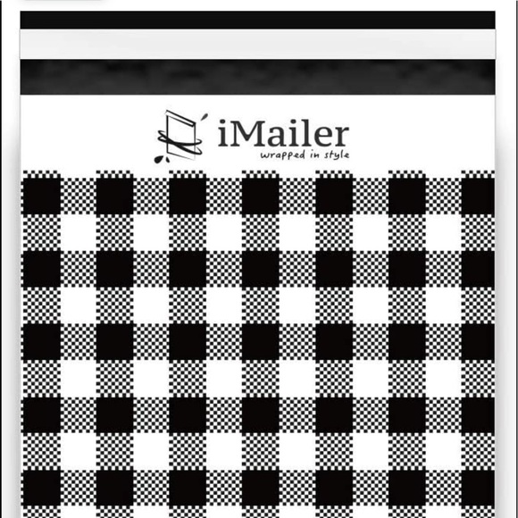 mailers | Office | New 2 Designer Black And White Plaid Poly Mailers 0 ...